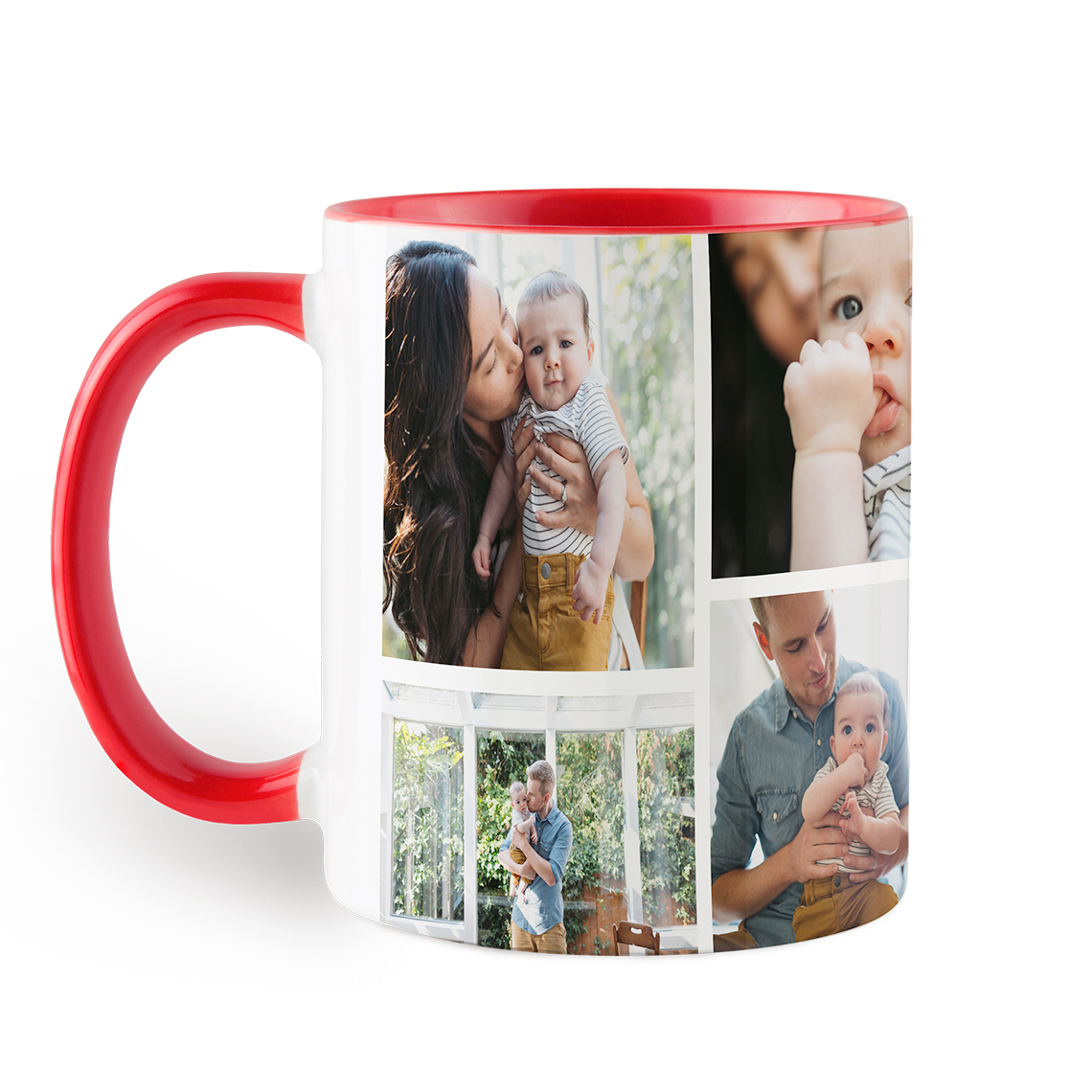 Create Red Color Accent Photo Collage Coffee Mug | Snapfish US