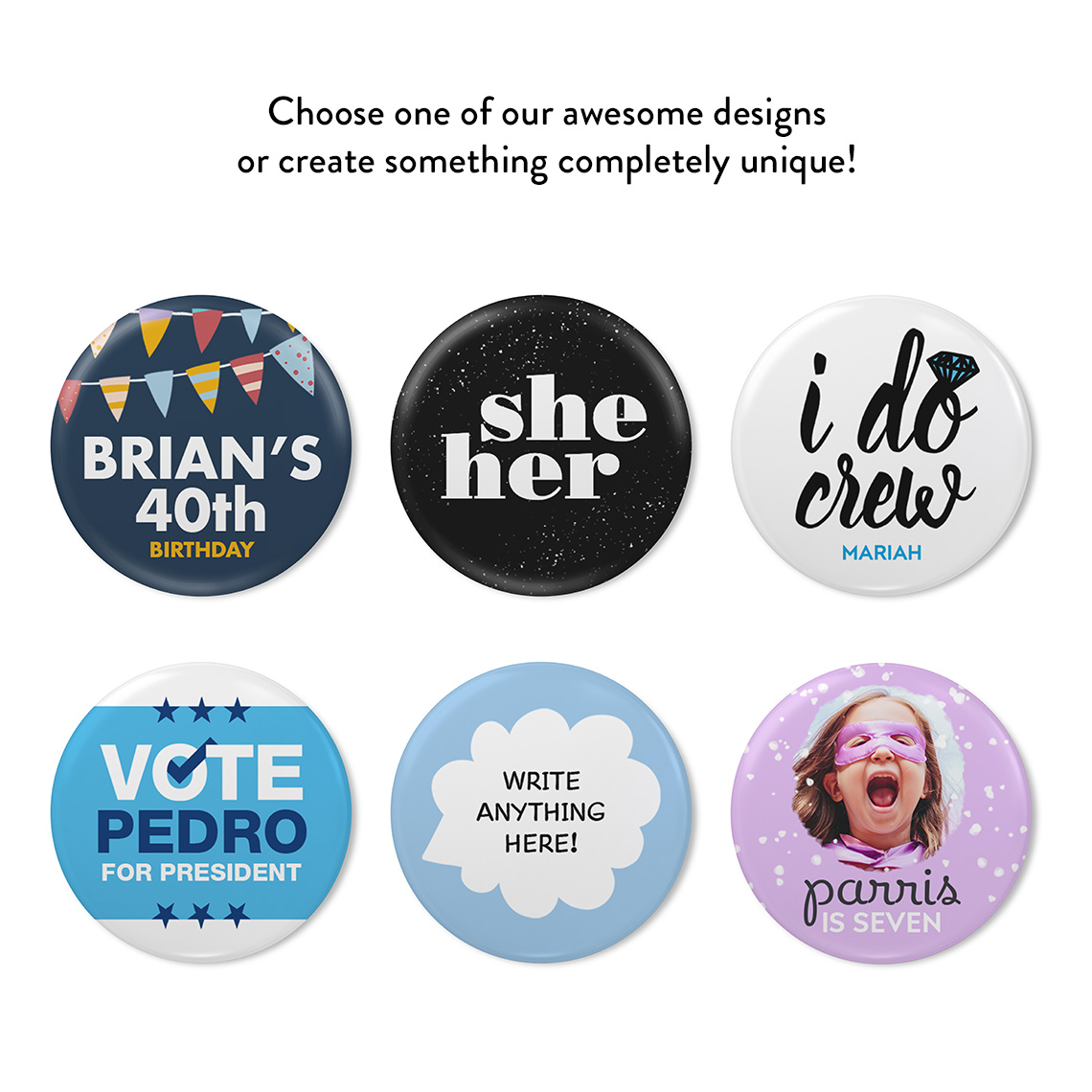 custom button pin
